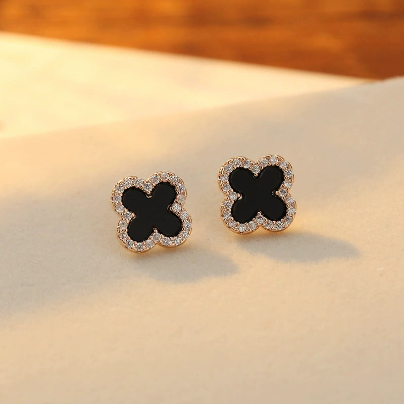 Four-Leaf Clover Stud Earrings - Zi Collection Hub